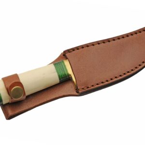 Green Mosaic Camel Bone 8.25" Stainless Steel Hunting Knife