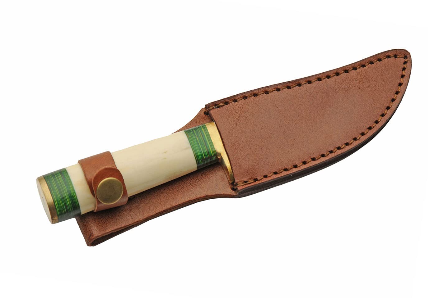 Green Mosaic Camel Bone 8.25" Stainless Steel Hunting Knife