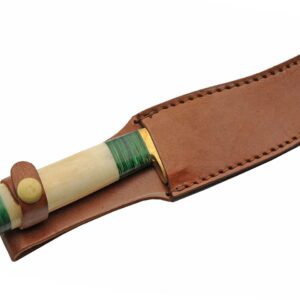 Green Mosaic Camel Bone 10.25" Stainless Steel Hunting Knife