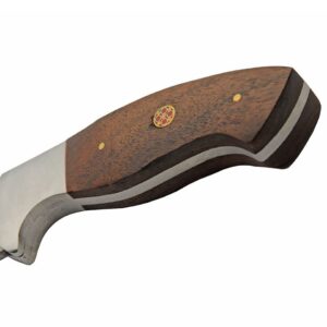 Mosaic Damascus Steel Blade | Wooden Handle 7.5" Hunting Knife