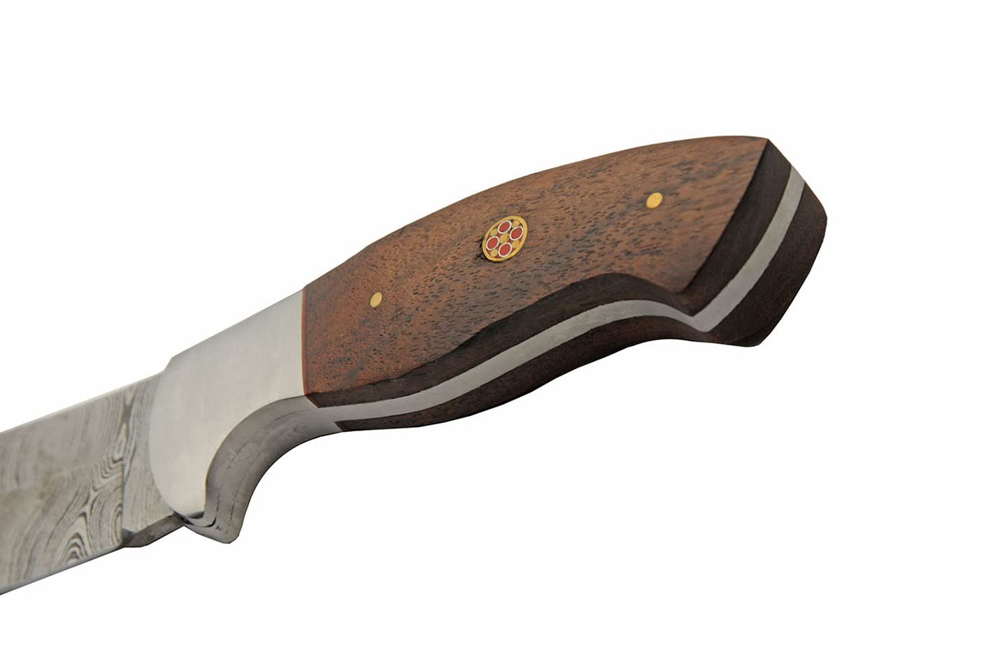 Mosaic Damascus Steel Blade | Wooden Handle 7.5" Hunting Knife