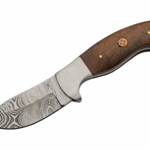 Mosaic Damascus Steel Blade | Wooden Handle 7.5" Hunting Knife