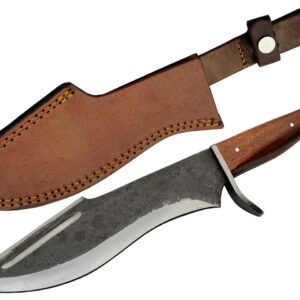 Forged Leaf Carbon Steel Blade Wooden Handle 13.75 inch EDC Hunting Knife