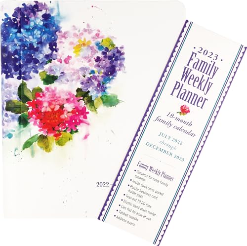 2023 Hydrangeas Family Weekly Planner (18-months, July 2022 - December 2023)