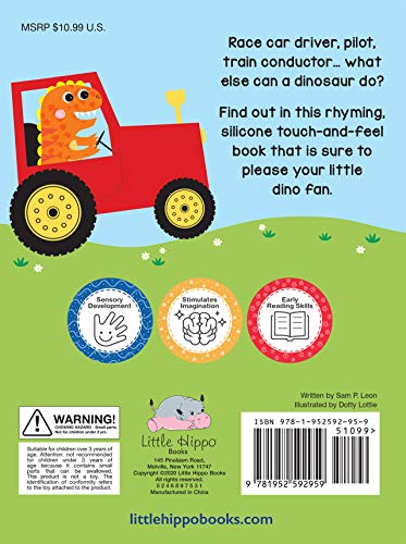 Go, Go, Go, Dinosaur - Silicone Touch and Feel Board Book - Sensory Board Book