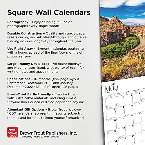 Las Vegas 2022 12 x 12 Inch Monthly Square Wall Calendar with Foil Stamped Cover, USA United States of America Nevada Rocky Mountain City