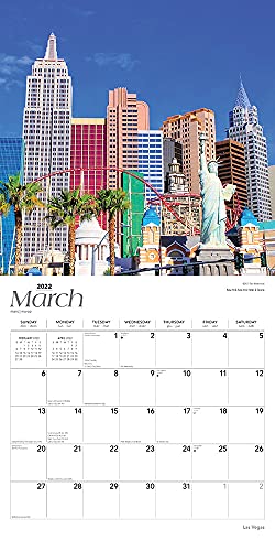 Las Vegas 2022 12 x 12 Inch Monthly Square Wall Calendar with Foil Stamped Cover, USA United States of America Nevada Rocky Mountain City