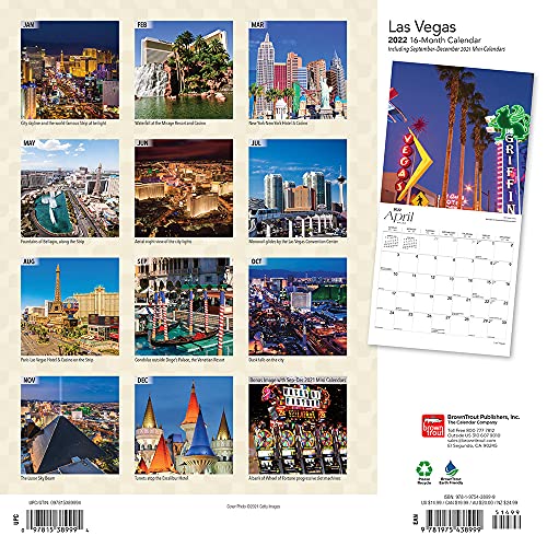 Las Vegas 2022 12 x 12 Inch Monthly Square Wall Calendar with Foil Stamped Cover, USA United States of America Nevada Rocky Mountain City