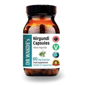 dr wakde's nirgundi capsules (vitex negundo, 60 veg caps, plant-based supplement, ayurvedic herb, all natural, vegan)