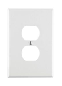 leviton 88103 1-gang duplex device receptacle wallplate, oversized, thermoset, device mount, white