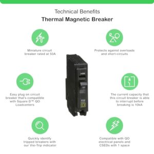 Square D - QO150CP QO 50 Amp Single-Pole Circuit Breaker