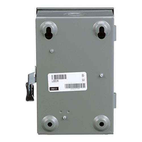 Square D - L211N 30 Amp 120/240-Volt Two-Pole Indoor Light Duty Fusible Safety Switch with Neutral,Gray