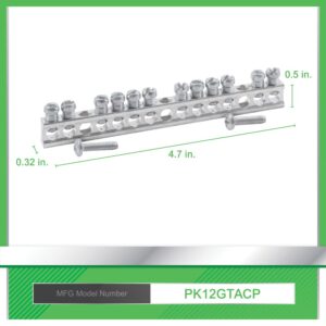 Square D by Schneider Electric PK12GTACP Square D Ground Bar Kits, Aluminum, 12 Terminals, Pack of 1, Metallic