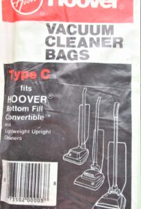 hoover type c bottom fill upright vacuum cleaner replacement bags, package of 3