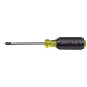 klein tools 603-4 screwdriver, made in usa, #2 phillips tip with cushion grip handle, precision machined electrician screwdriver, 8-inch