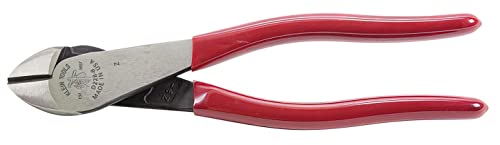 Klein Tools D228-8 Pliers, Made in USA, Diagonal Cutting Pliers with Short Jaw and Beveled Knives, High-Leverage Color-Coded Wire Cutters, 8-Inch