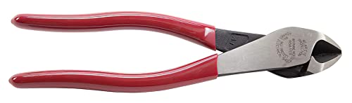 Klein Tools D228-8 Pliers, Made in USA, Diagonal Cutting Pliers with Short Jaw and Beveled Knives, High-Leverage Color-Coded Wire Cutters, 8-Inch