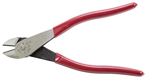 Klein Tools D228-8 Pliers, Made in USA, Diagonal Cutting Pliers with Short Jaw and Beveled Knives, High-Leverage Color-Coded Wire Cutters, 8-Inch