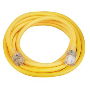 Coleman Cable 02687 10/3 Vinyl Outdoor Extension Cord with Lighted End 25-Foot