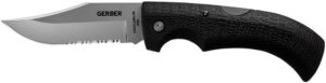 gerber gear 06079n gator folding knife, serrated edge, clip point