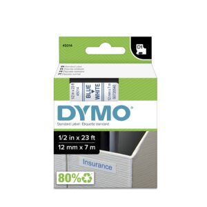 dymo standard d1 43610 labeling tape (black print on clear tape, 1/4'' w x 23' l, 1 cartridge), dymo authentic