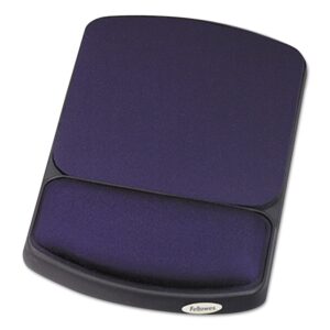 fellowes gel wrist rest and mouse rest, sapphire/black (98741)