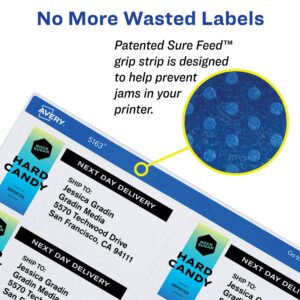 Avery Removable ID Labels, Sure Feed Technology, Removable Adhesive, 1" x 2-5/8", 750 Labels (6460)