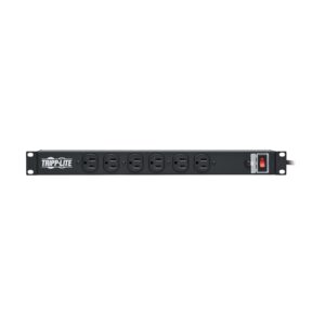 Tripp Lite 12-Outlet Rackmount PDU Power Strip, Network-Grade Front & Rear Facing Outlets, 15A, 120V, 15ft Cord with 5-15P Plug, Horizontal 1U Rack Mount, Lifetime Manufacturer's Warranty (RS-1215)