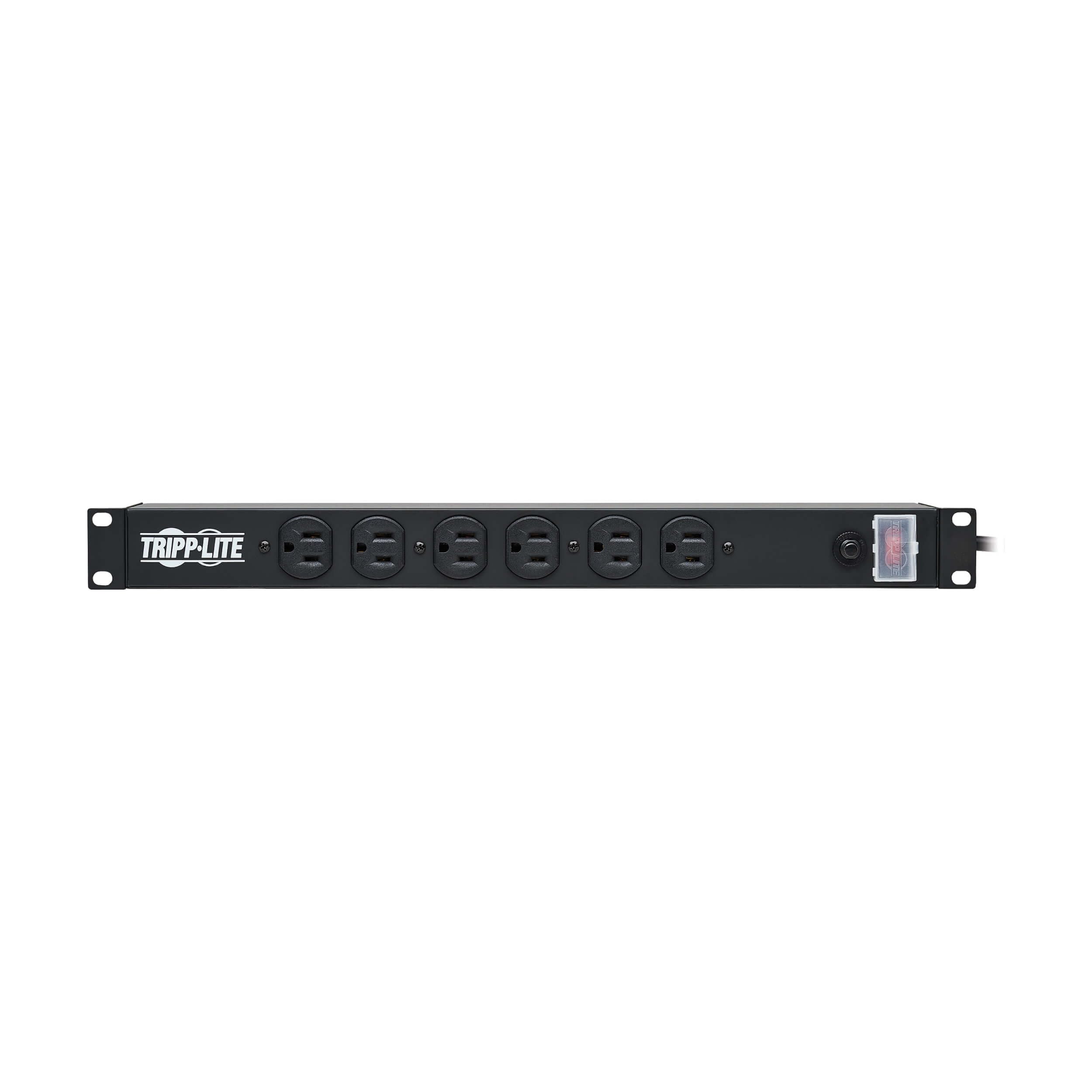 Tripp Lite 12-Outlet Rackmount PDU Power Strip, Network-Grade Front & Rear Facing Outlets, 15A, 120V, 15ft Cord with 5-15P Plug, Horizontal 1U Rack Mount, Lifetime Manufacturer's Warranty (RS-1215)