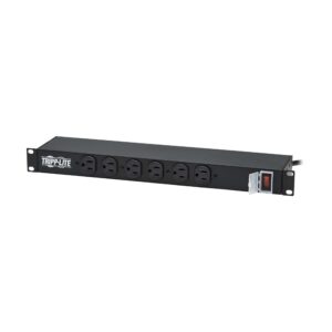 Tripp Lite 12-Outlet Rackmount PDU Power Strip, Network-Grade Front & Rear Facing Outlets, 15A, 120V, 15ft Cord with 5-15P Plug, Horizontal 1U Rack Mount, Lifetime Manufacturer's Warranty (RS-1215)