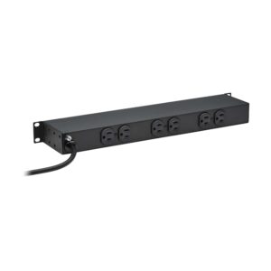 Tripp Lite 12-Outlet Rackmount PDU Power Strip, Network-Grade Front & Rear Facing Outlets, 15A, 120V, 15ft Cord with 5-15P Plug, Horizontal 1U Rack Mount, Lifetime Manufacturer's Warranty (RS-1215)