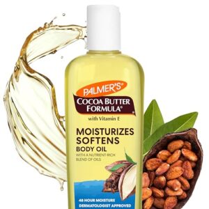 palmer's cocoa butter moisturizing body oil with vitamin e, radiant looking glow and skin hydration, instant absorption, bath, body and shower, 8.5 ounces