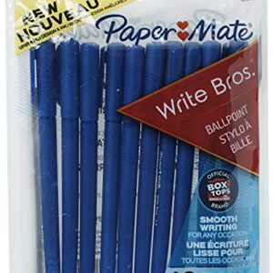 Paper Mate Write Bros Ballpoint Pens, Medium Point (1.0mm), Blue, 10 Count