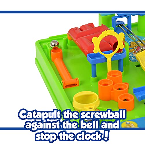 TOMY Games Screwball Scramble Marble Run Game for Kids - Timed Marble Maze Kids Games - Cooperative Board Games for Family Game Night - 1-4 Players - Ages 5 Years and Up