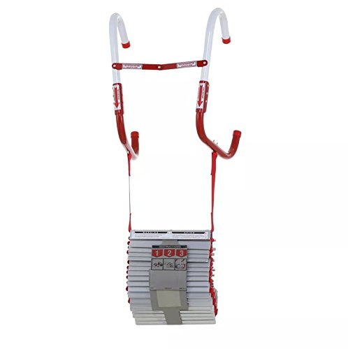 Kidde Fire Escape Ladder, 2-Story Rope Ladder, Extends to 13-Feet, Anti-Slip Rungs