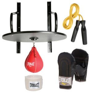 everlast 100 lb nevatear heavy bag boxing kit with 14 oz pro-style gloves and 120 inch hand wraps