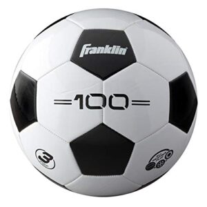 franklin sports soccer balls - size 3 f-100 - youth soccer ball, white/black