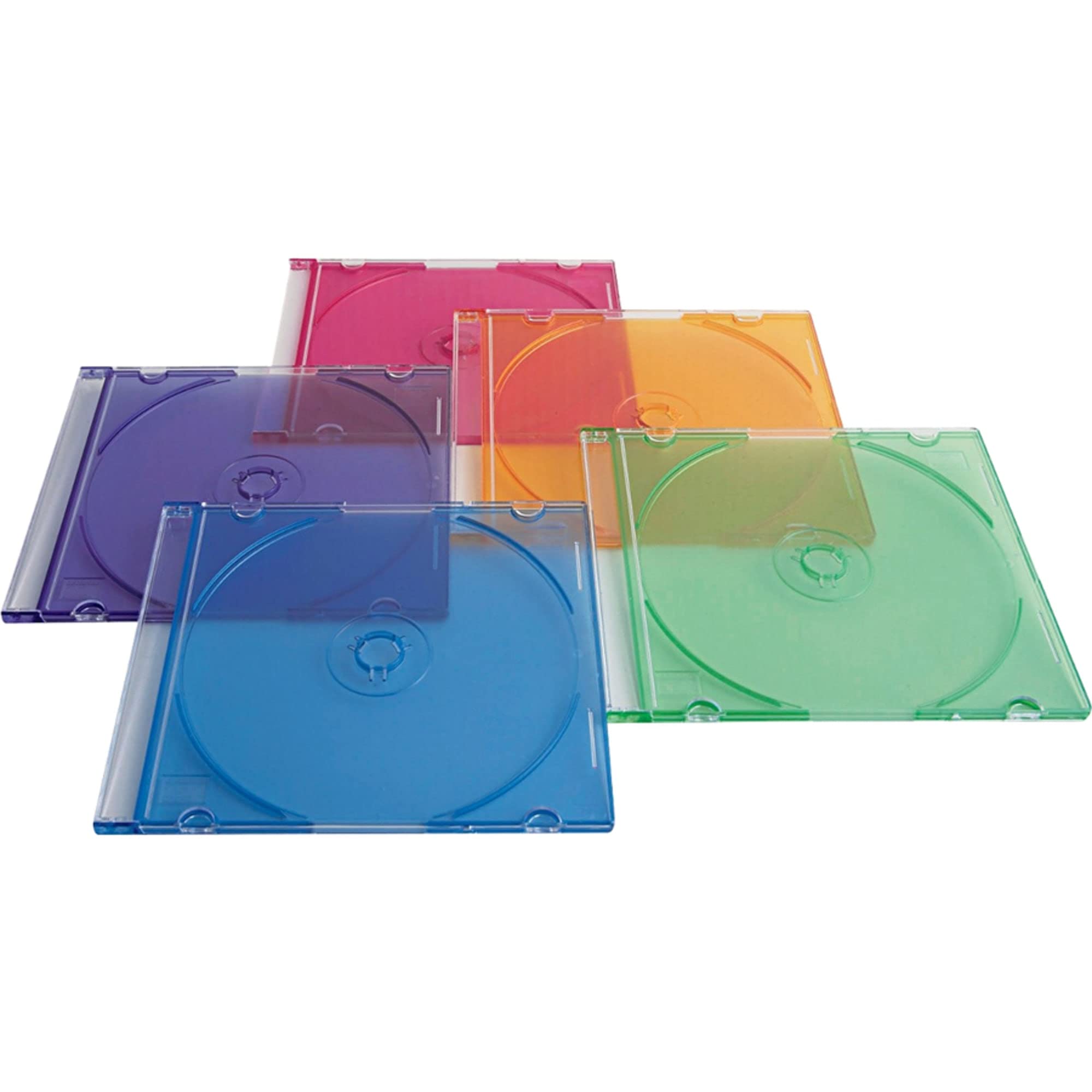 Verbatim CD/DVD Slim Jewel Cases (0.21 inches) - Assorted Colors - 50 pack