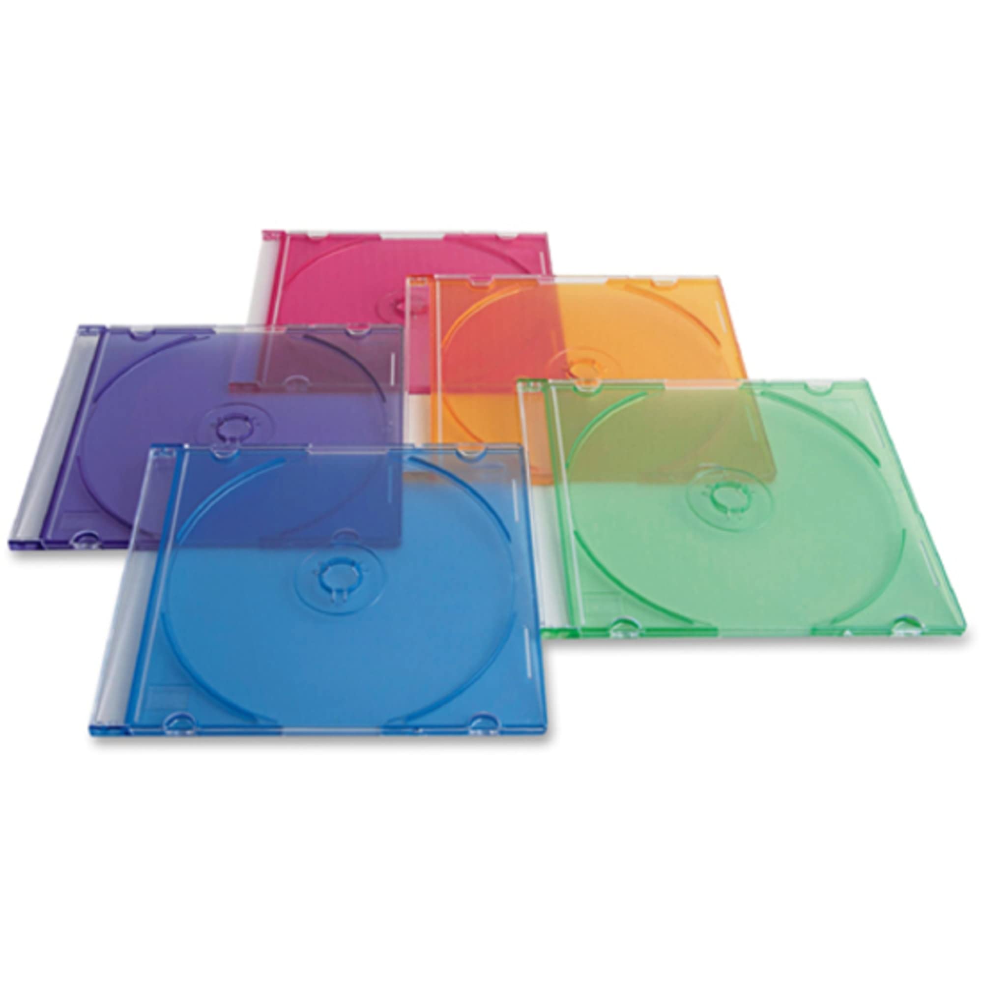 Verbatim CD/DVD Slim Jewel Cases (0.21 inches) - Assorted Colors - 50 pack