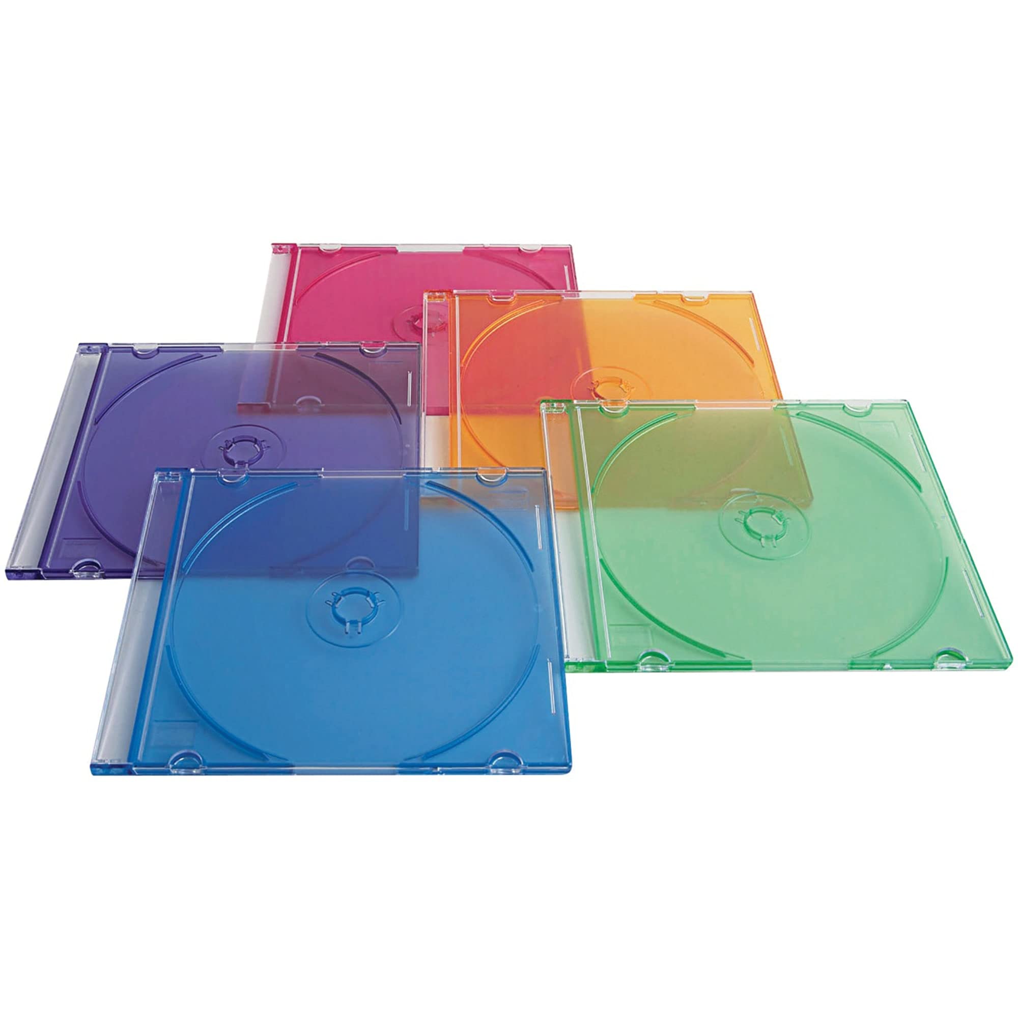 Verbatim CD/DVD Slim Jewel Cases (0.21 inches) - Assorted Colors - 50 pack