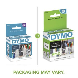 DYMO Authentic LW Extra-Small Multi-Purpose Labels, DYMO Labels for LabelWriter Printers, White, 1/2" x 1", 1 Roll of 1000