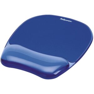 fellowes 9114120 gel crystal mousepad/wrist rest, blue (91141)