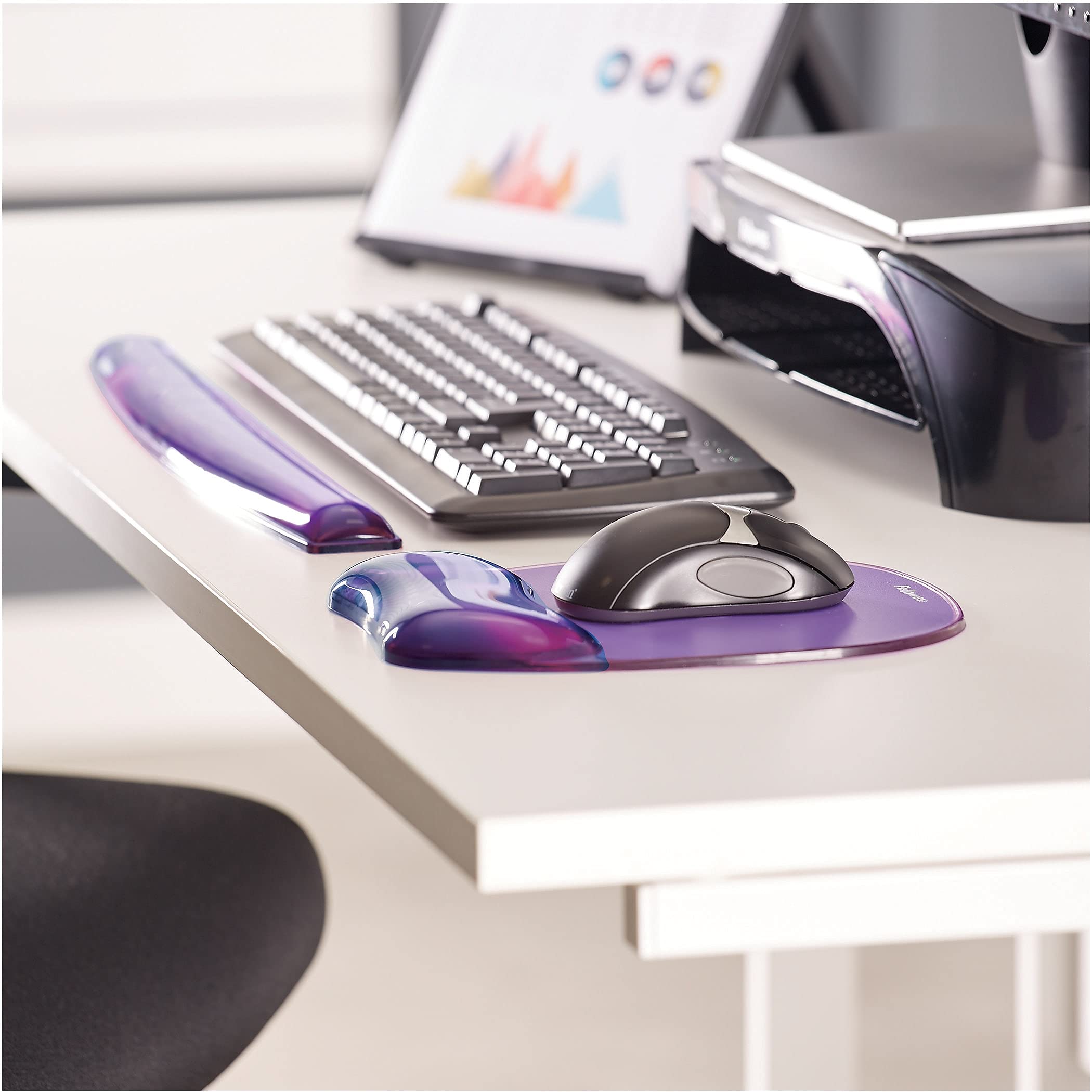 Fellowes Gel Crystals Wrist Rest, Purple (91437)