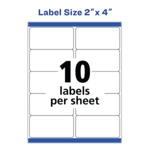 Avery Printable Shipping Labels with Sure Feed, 2" x 4", White, 2,500 Blank Mailing Labels (5963)