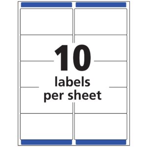 Avery Printable Shipping Labels with Sure Feed, 2" x 4", Matte Clear, 500 Blank Mailing Labels (5663)