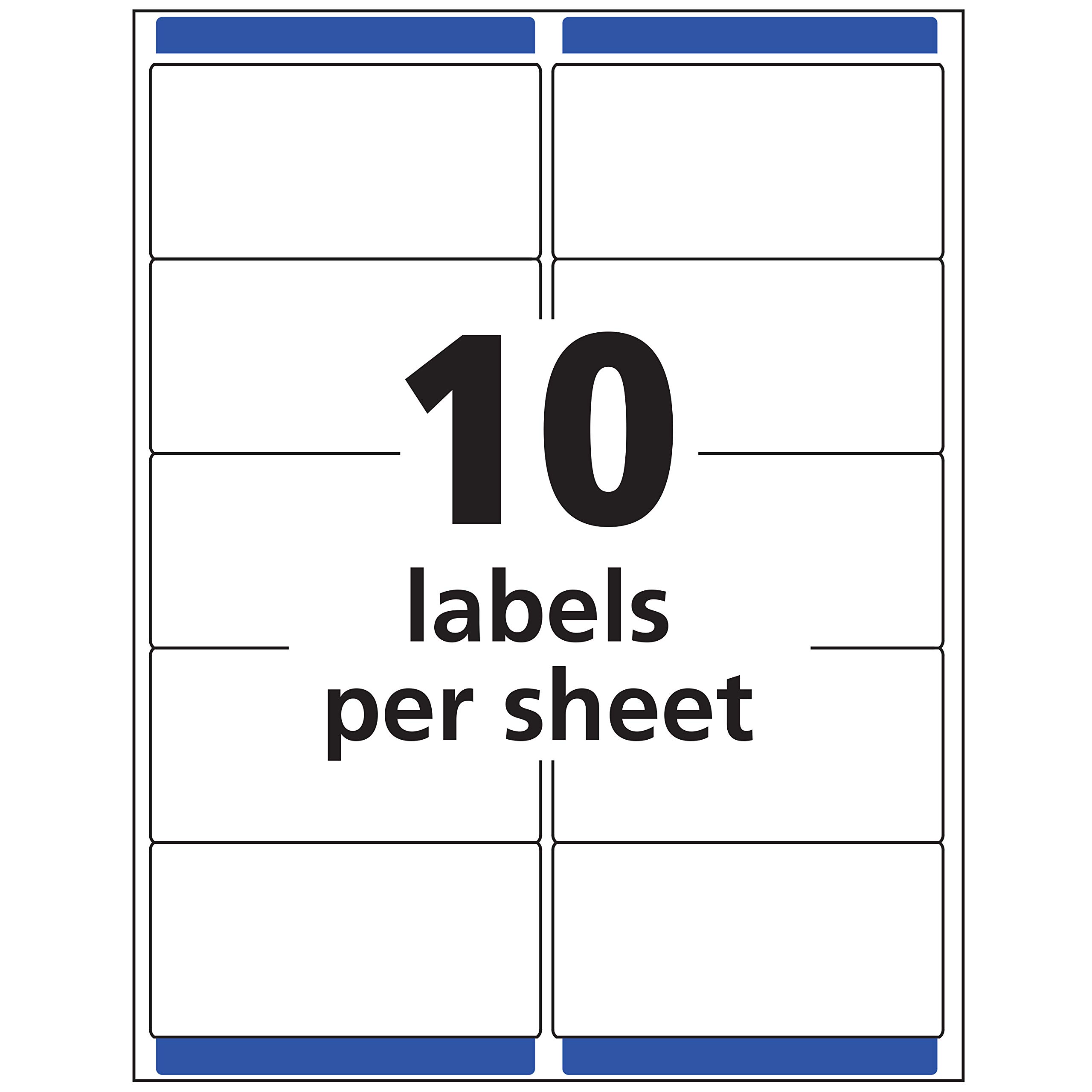 Avery Printable Shipping Labels with Sure Feed, 2" x 4", Matte Clear, 500 Blank Mailing Labels (5663)