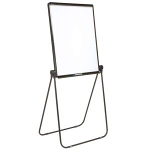 quartet easel, standard, 70" high, adjustable, 27" x 34" whiteboard, reversible, flip chart holder, ultima, black frame (101el)