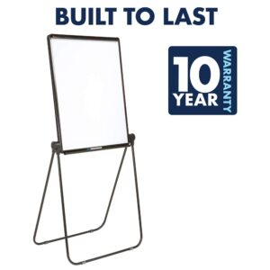 Quartet Easel, Standard, 70" High, Adjustable, 27" x 34" Whiteboard, Reversible, Flip Chart Holder, Ultima, Black Frame (101EL)