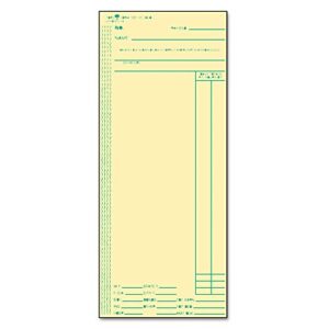 tops 1261 acroprint/amano/cincinnati/lathem time card, weekly, 3 3/8 x 8 1/4 (box of 500) , manila