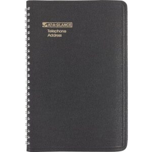 at-a-glance large telephone & address book, 800+ entries, 4-7/8" x 8" page size, black (8001105)